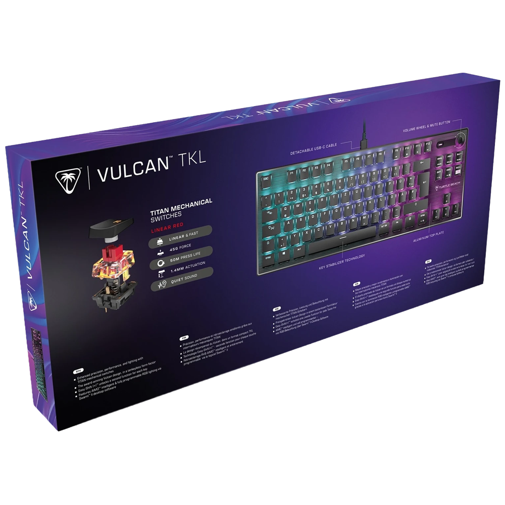 TURTLE BEACH Vulcan TKL, LEDs RGB, TITAN Mechanical Linear, USB, DE ...